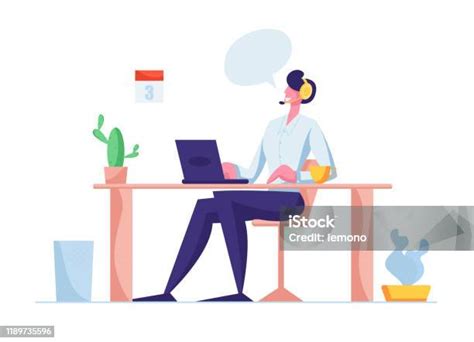 고객 지원 서비스 고객과 핫라인 채팅에 컨설턴트 텔레마케터 콜 센터 응답 인포 그래픽 문자 헤드셋 기술 전문 접수 원 만화 플랫 벡터 일러스트 사람들에 대한 스톡 벡터 아트