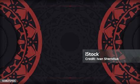 빈티지 장식품이 있는 블랙 엽서와 로고를 위한 장소 빈티지 장식인쇄가 가능한 인쇄 가능한 디자인 배경 템플릿 0명에 대한 스톡