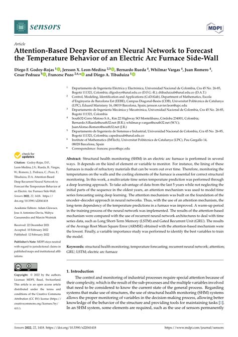 PDF Attention Based Deep Recurrent Neural Network To Forecast The Temperature Behavior Of An