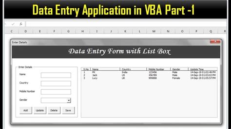 Video Thumbnail Data Entry Application In Excel Vba Part 1 Pk An