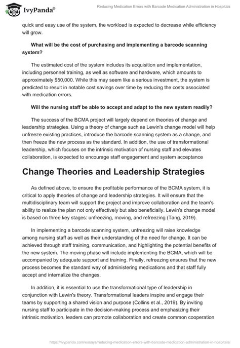 Reducing Medication Errors With Barcode Medication Administration In Hospitals Words