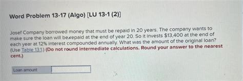 Solved Drill Problem 13 3 Algo Lu 13 1 2 Complete The