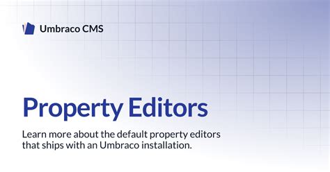 property editors umbraco cms