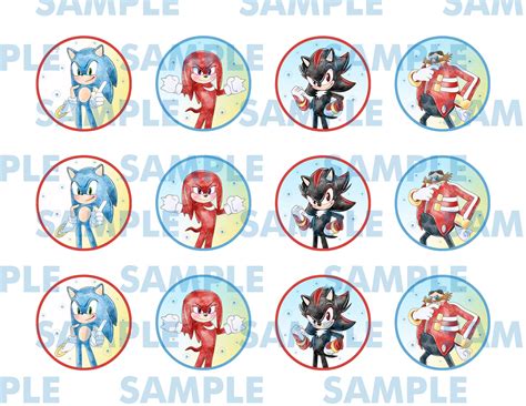 Printable Sonic Cupcake Topperssonic Stickerssonic Cupcake Etsy