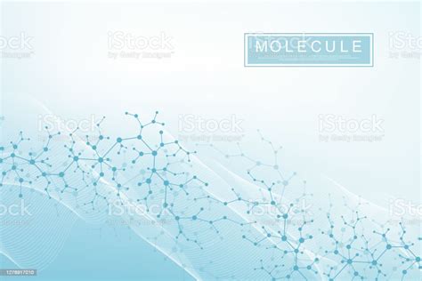 의학 과학 기술 화학에 대한 과학 분자 배경 Dna 분자와 과학 템플릿 벽지 또는 배너 동적 웨이브 흐름 분자 벡터 그림 Dna에 대한 스톡 벡터 아트 및 기타 이미지
