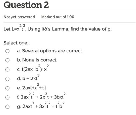 Solved Let L x t Using Itô s Lemma find the value of p Chegg com