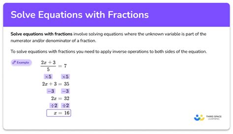 Solve Equations With Fractions Steps Examples And Questions