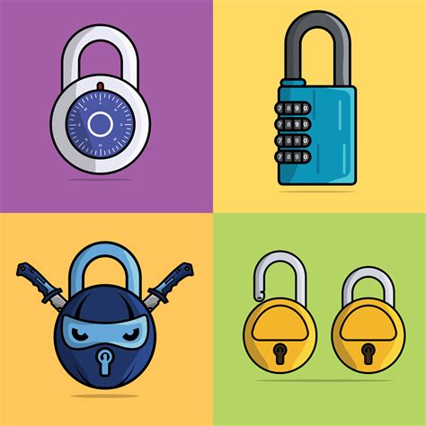 Set Of Padlock For Password Secure Vector Illustration 26778672 Vector Art At Vecteezy