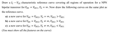 solved draw an ic vce characteristic reference curve covering all