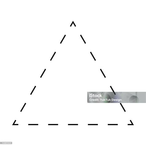 삼각형 모양 파선 아이콘 벡터 기호 창조적 인 그래픽 디자인 Ui 요소 0명에 대한 스톡 벡터 아트 및 기타 이미지 0명