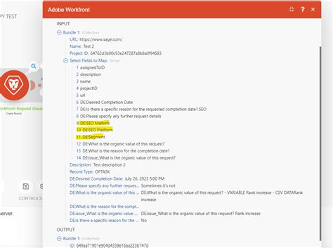 creating wf issues from a csv file via fusion and adobe
