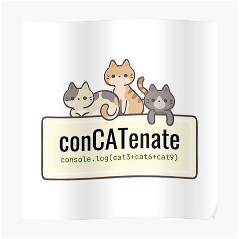 ConCATenate Sticker Funny Coding Stickers Cat Coding Stickers Poster For Sale By VenomKage