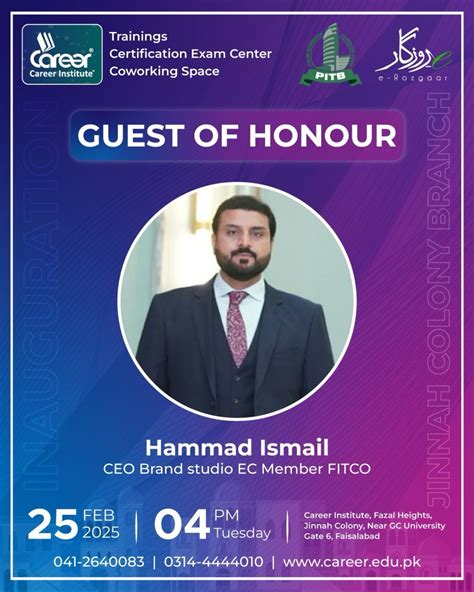 Career Institute On Linkedin Careerinstitute Grandopening Guestofhonour Jinnahcolony