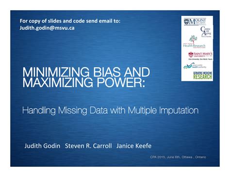 pdf minimizing bias and maximizing power handling missing data with