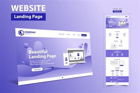 premium vector beautiful landing page website vector template design