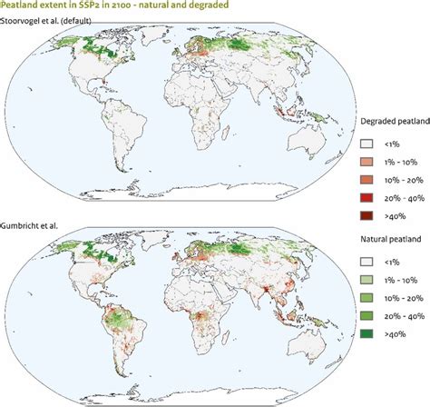 spatial explicit degraded and non degraded peatland areas in 2100 in
