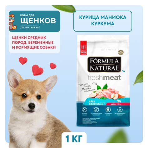 Сухой корм для щенков средних пород Курица и Куркума 1 кг - купить с ...