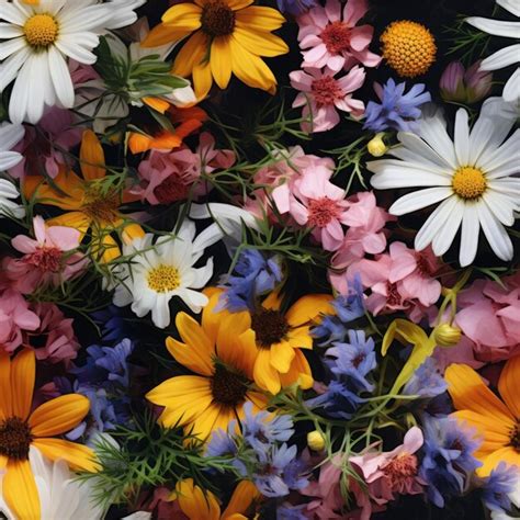 Premium Photo Seamless Texture Of Flowers