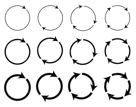 Premium Vector Different Circular And Different Thickness Circular Arrows Sign Symbols Vector