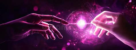 Stock Machine Learning Robots And Humans Touching Big Data Global