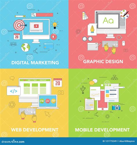 Set Of Two Web Banners For Graphic Design And Web Development Digital