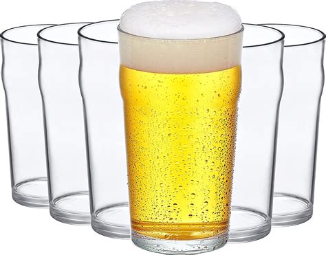 Amber Plastic Beer Glasses Set Of 6 20 Ounce Reusable Cups Bpa Free