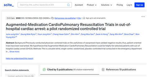 Augmented Medication Cardiopulmonary Resuscitation Trials In Out Of Hospital Cardiac Arrest A