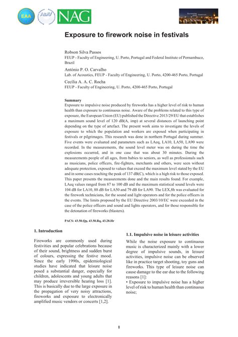 Pdf Exposure To Firework Noise In Festivals Pdf Exposure To Firework Noise In Festivals