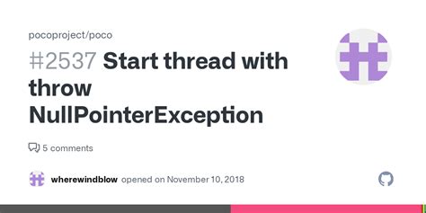 start thread with throw nullpointerexception · issue 2537