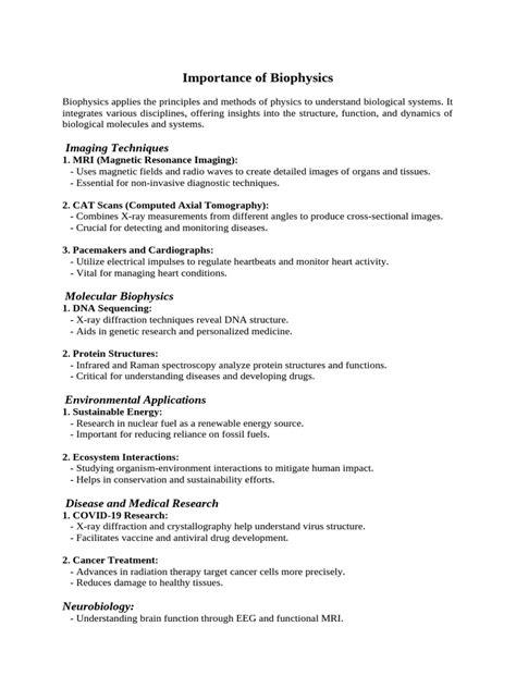 Biophysics Applications Pdf