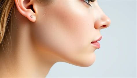 Woman Half Face With Problems Of Acne Inflammation Papule And Pustule