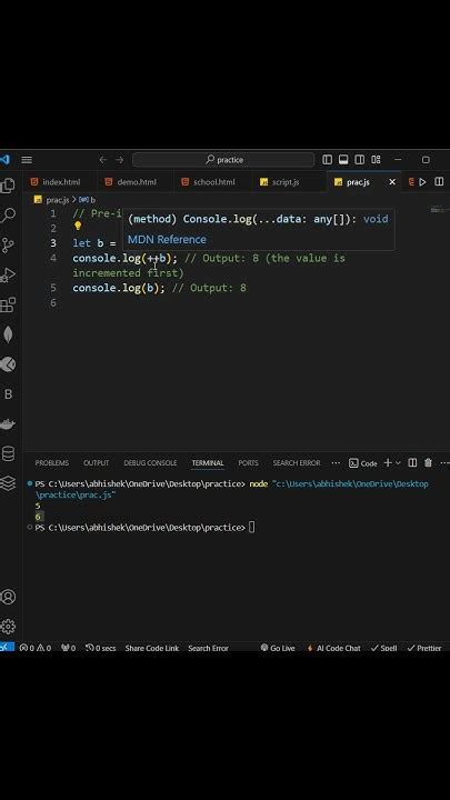 increment operator 😍🎉 javascript tutorial 🙋‍♂️ shorts short youtube
