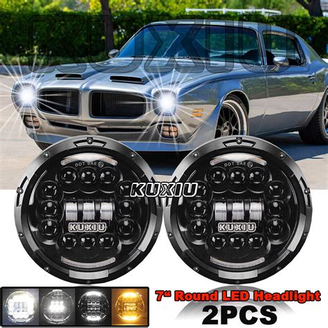 Pair 7inch Led Headlights Hi Lo Beam 6000k White For Pontiac Firebird 1970 1976 Ebay
