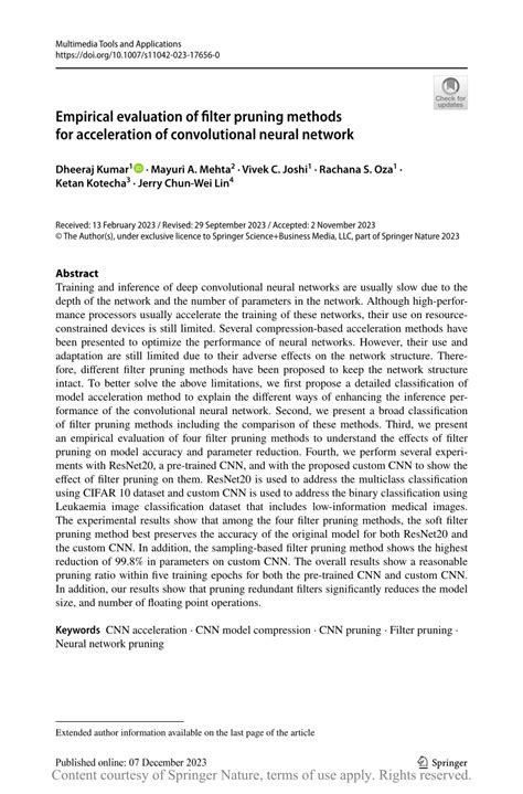 Empirical Evaluation Of Filter Pruning Methods For Acceleration Of