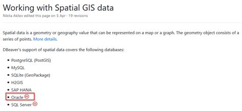 spatial viewer support for oracle se · dbeaver · discussion 12958 · github