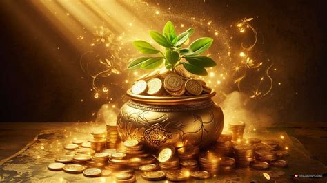 Feng Shui Money Tree Decor With Coins Prosperity 4k Background