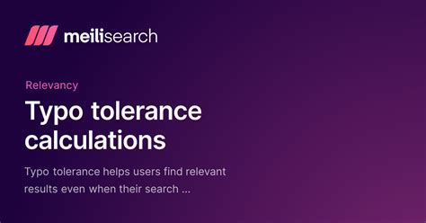 Typo Tolerance Calculations Meilisearch Documentation