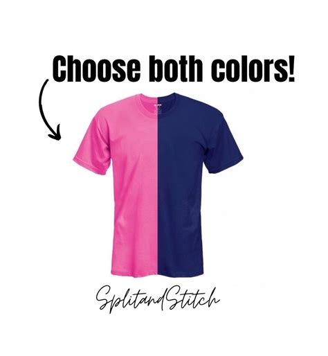 Custom Adult Split Tee Two Toned T Shirt Two Colored Shirt Color