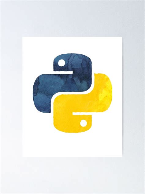 Python Logo Watercolor Programmer Coder Poster For Sale By Thefrshmachine Redbubble
