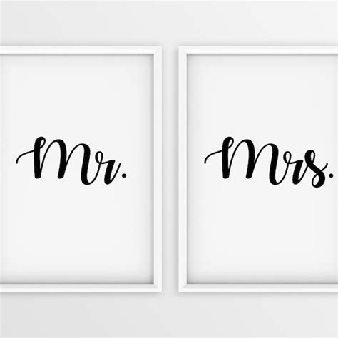 Mr And Mrs Wall Art Etsy Uk