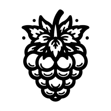 Premium Vector Raspberry Black Outline Vector Illustration Doodle