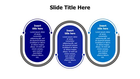 3 curved shapes with twisted bencil infographic inforgraphics and slides