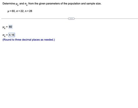 Solved Determine μxˉ and σxˉ from the given parameters of Chegg