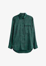 Next Snake Print Satin Jacquard Shirt Camisa Greenverde Zalandoes
