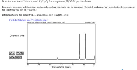 solved draw the structure of the compound c5h10o2 from its