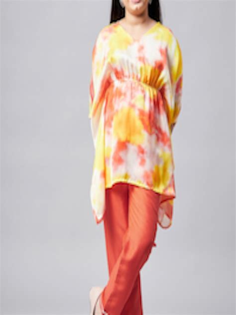 Buy Stylo Bug Dyed Asymmetric Kaftan Kurta With Trousers Kurta Sets