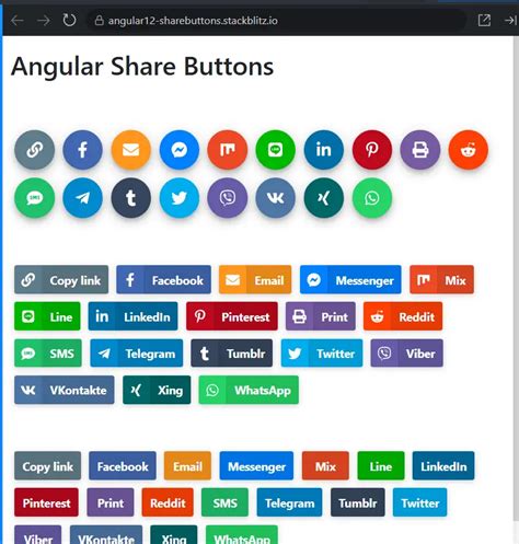 Angular Ngx Sharebuttons Example To Embed Social Media Sharing Buttons