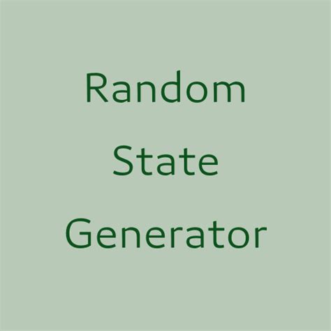 Random State Generator Of U S A Online State Randomizer
