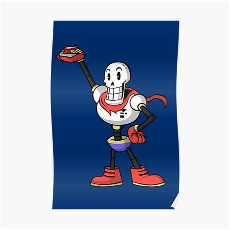 Undertale Papyrus With Spaghetti Poster By Gabbo Redbubble