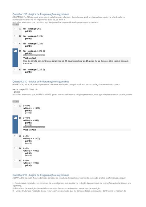 exercícios de lógica de programação e algoritmos pol 2 questões 1 a